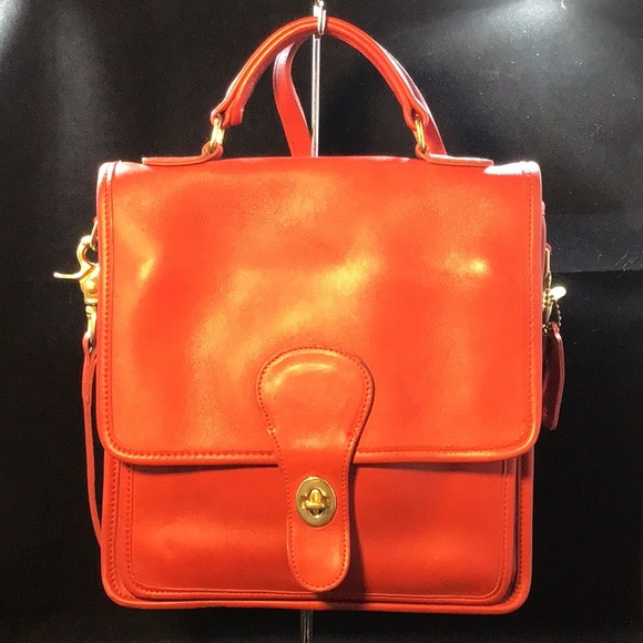 Coach | Bags | Rare Red Vintage Coach Station Top Handle Satchel Purse ...